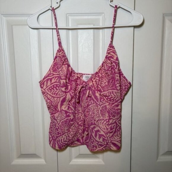 Sienna Sky | Tops | Nwt Sienna Sky Pink Floral Tropical Smocked Tank ...